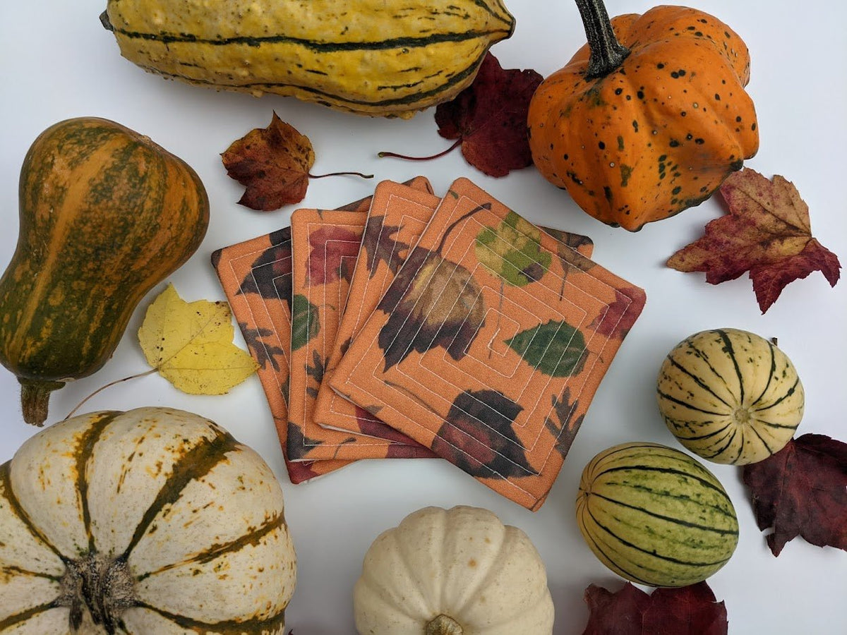 Fall Foliage Quilted Coasters – One Stitch Back